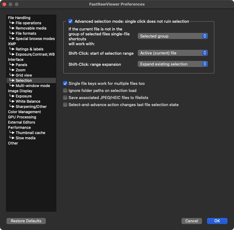 Hotkeys not working on selection in Filmstrip | FastRawViewer